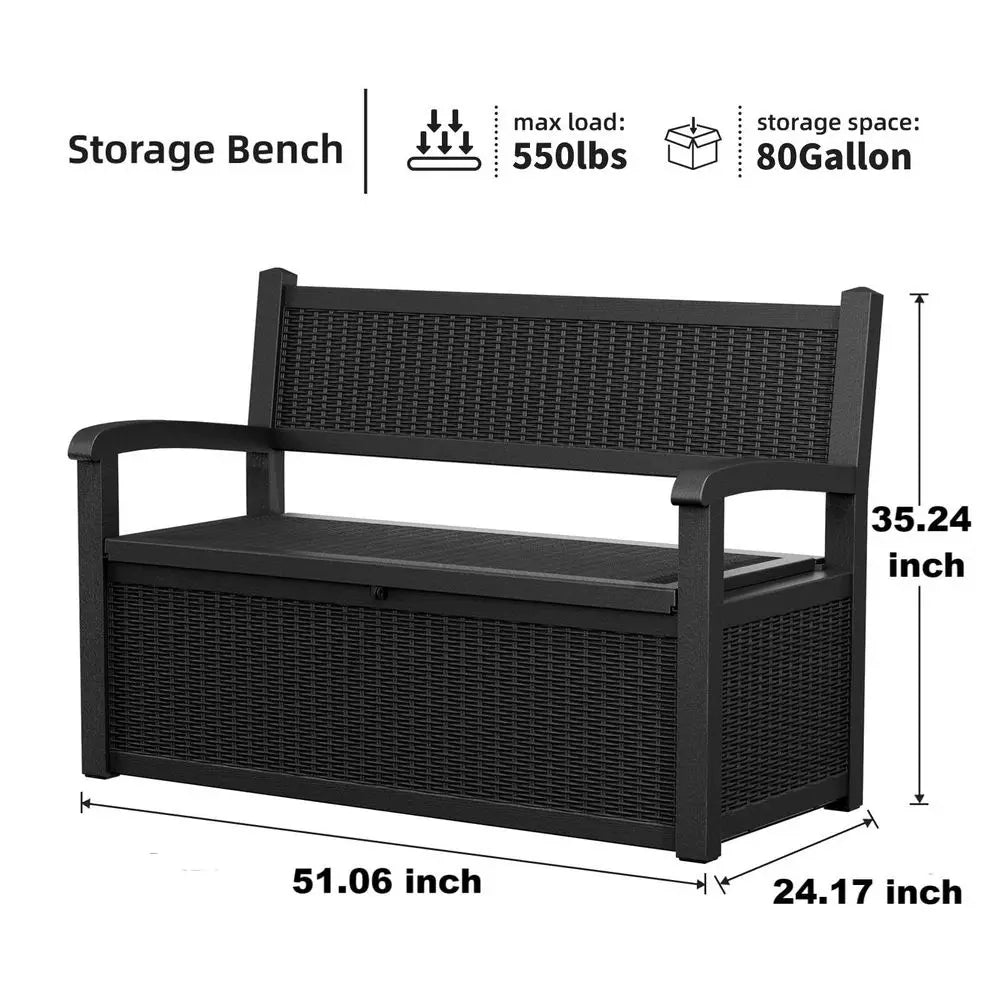 80 Gallon Outdoor Storage Bench Deck Box – gardenadornments