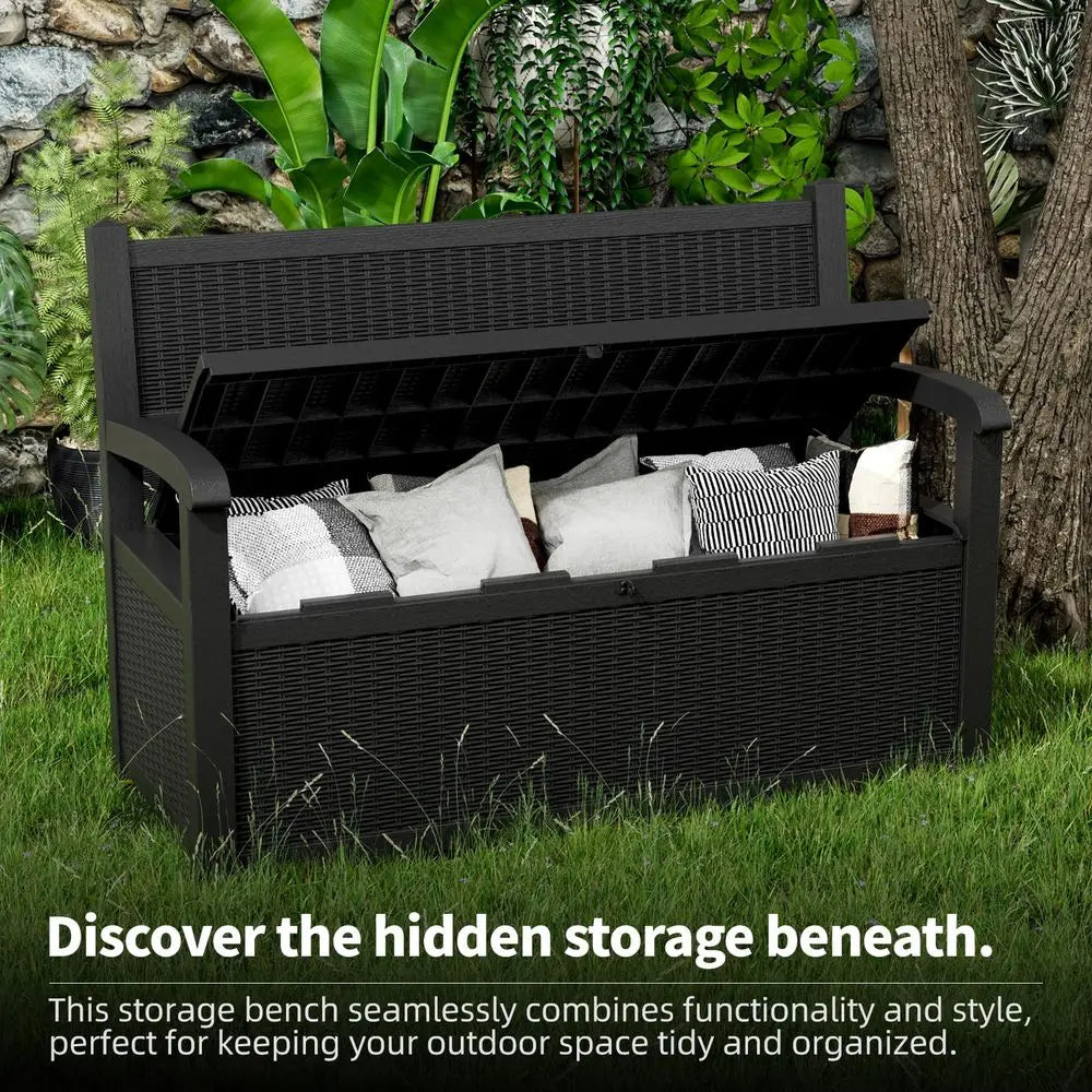 80 Gallon Outdoor Storage Bench Deck Box – gardenadornments