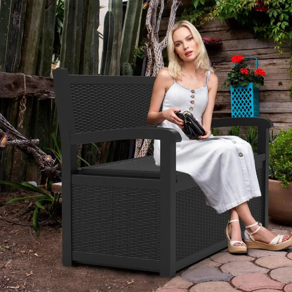 80 Gallon Outdoor Storage Bench Deck Box – gardenadornments