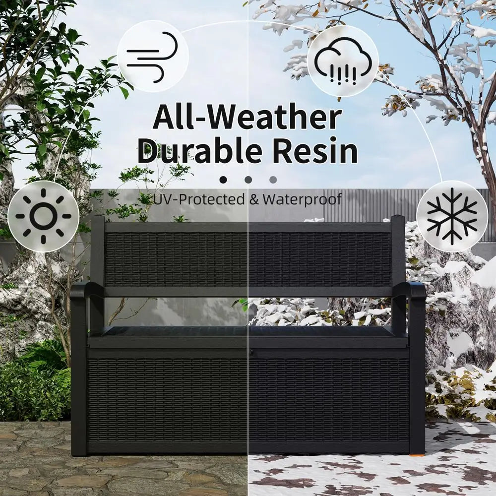 80 Gallon Outdoor Storage Bench Deck Box – gardenadornments